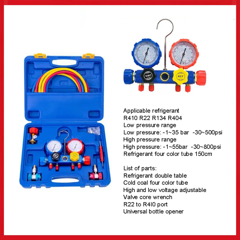 R134a Air Conditioner 4 Way A/C Manifold Gauge Set HVAC Diagnostic ...