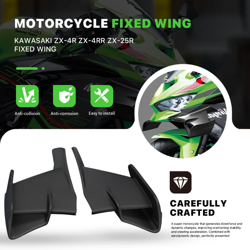 Motorcycle Fixed Wing Spoiler For Kawasaki ZX-4R ZX4R ZX-4RR ZX4RR ZX ...
