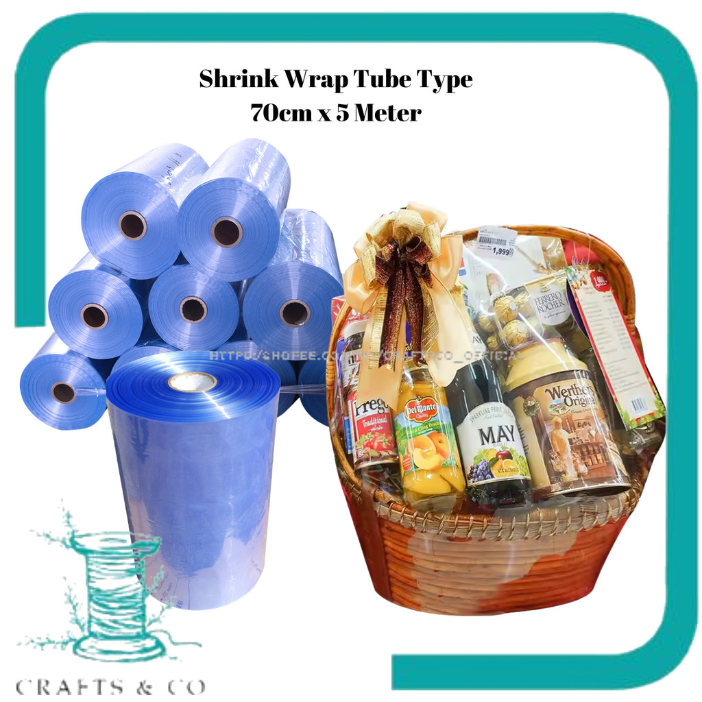 5 METER Hamper Shrink Wrap PVC / Hamper Wrapper / Pembalut Hamper Guna ...