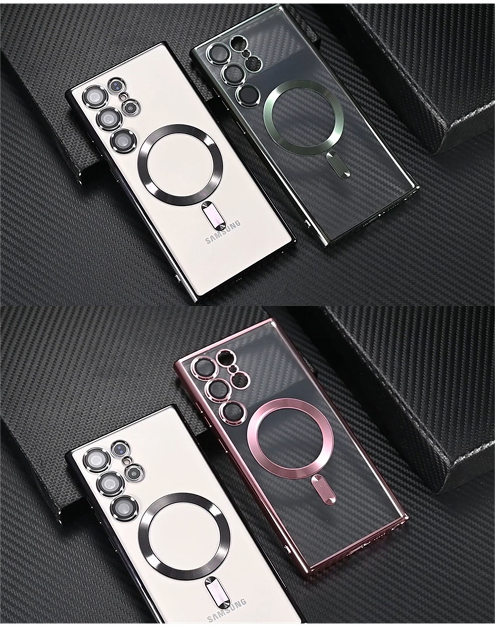 Clear Magnetic Case For Samsung Galaxy S25 S24 S23 S22 Plus Ultra S25Plus S25ultra S25+ S23FE ...