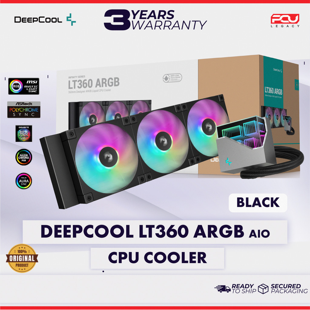 DEEPCOOL LT360 ARGB AIO WATER COOLING - BLACK (5Y) | Shopee Malaysia