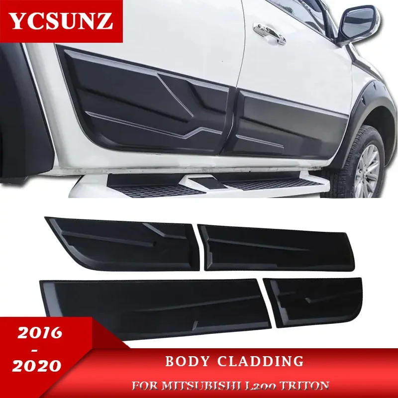 Matte Black Body Cladding kit For Mitsubishi L200 Triton Strada 2016 ...