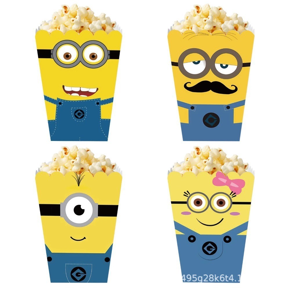 12pc Despicable Me 4 Minions Popcorn Box Paper Snack Packing Candy ...