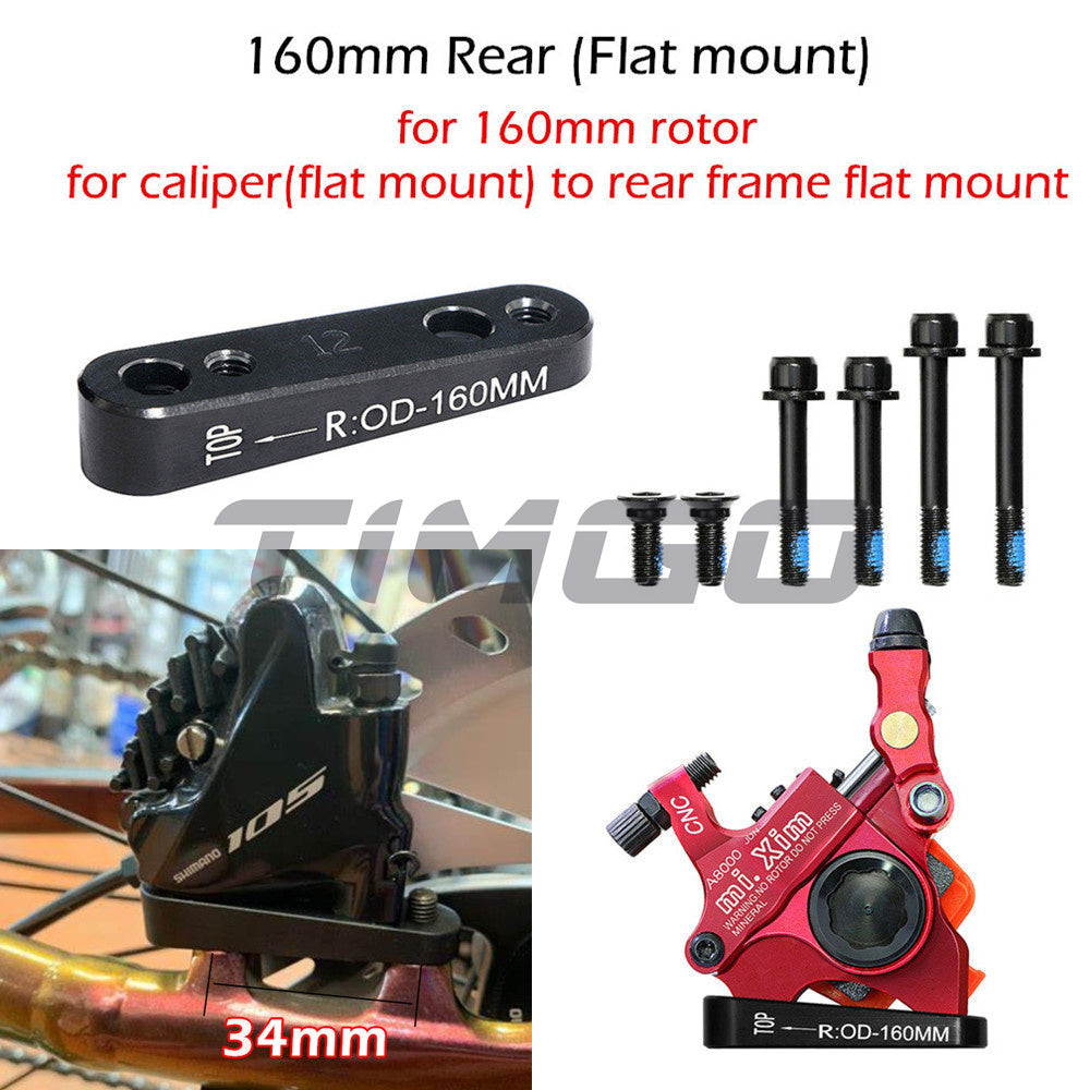 Road Bike Adaptor 140/160mm Hydraulic Mechanical Disc Rotor Adapter ...
