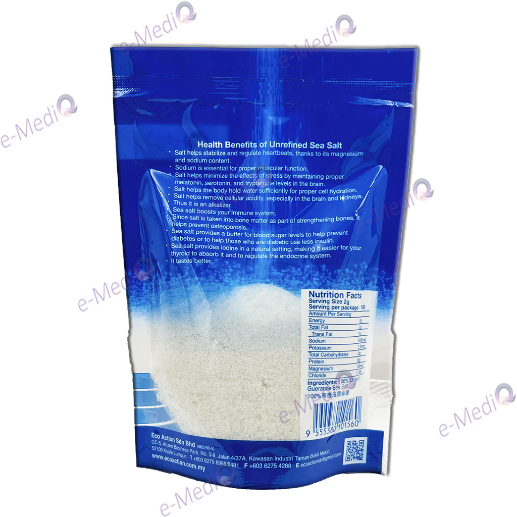 Lohas French Sea Salt Fine Organic Garam Halus [Celtic Salt Style Hand-Harvested] 有机法国海盐 200g ...