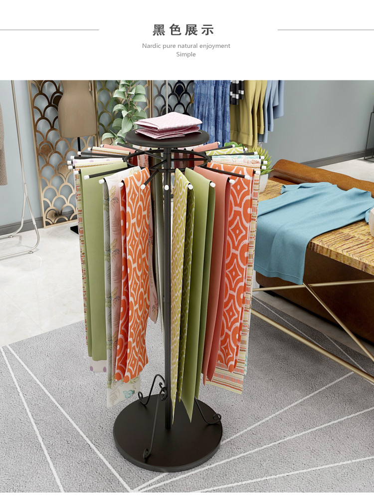Scarf Display Rack Can Be Lifted And Rotatable Ring Silk Scarf Rack ...