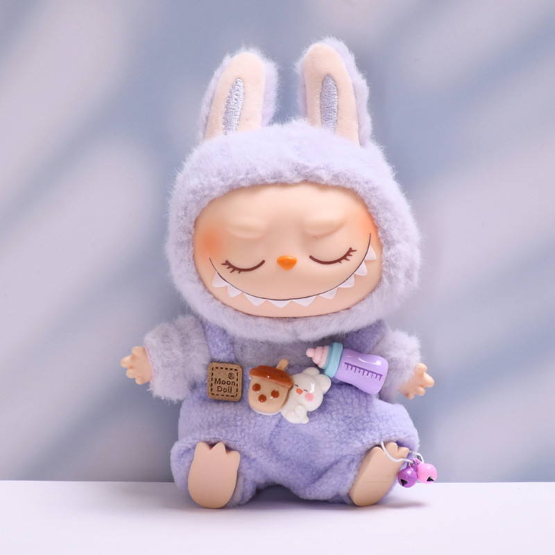 17cm Labubu Clothes Baby Bottle Overalls Set Labubu Doll Baby Clothes ...