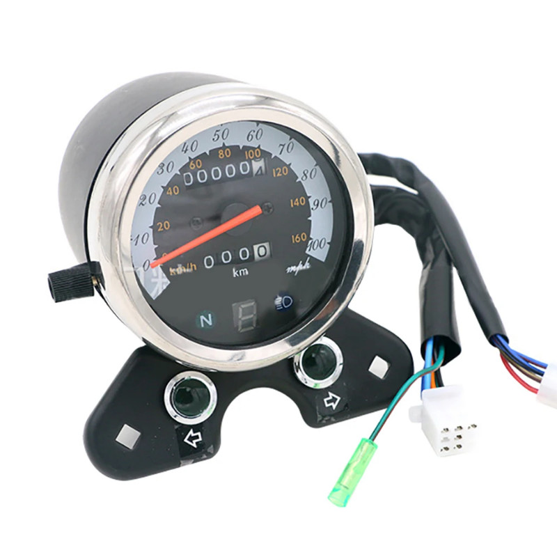 12V Motorcycle LED Odometer Speedometer Tachometer Dual Speedo Meter ...