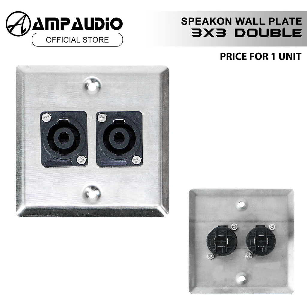 SPEAKON WALL PLATE DOUBLE 3X3 SPEAKON FEMALE WALL PLATE | Shopee Malaysia