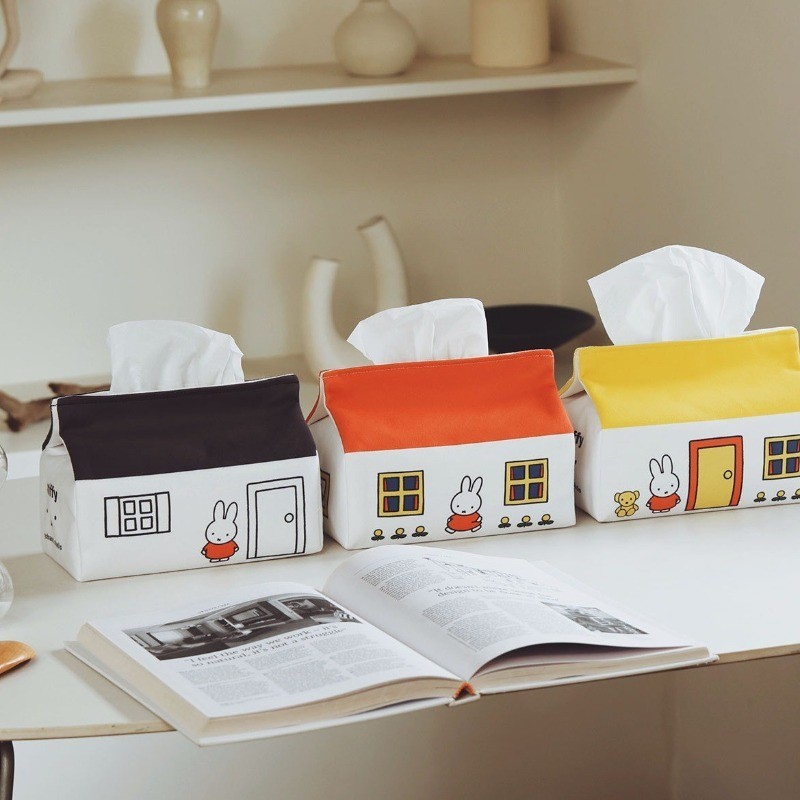 Cartoon Cute Miffy Tissue Box Creative House Shape Tissue Box Office ...