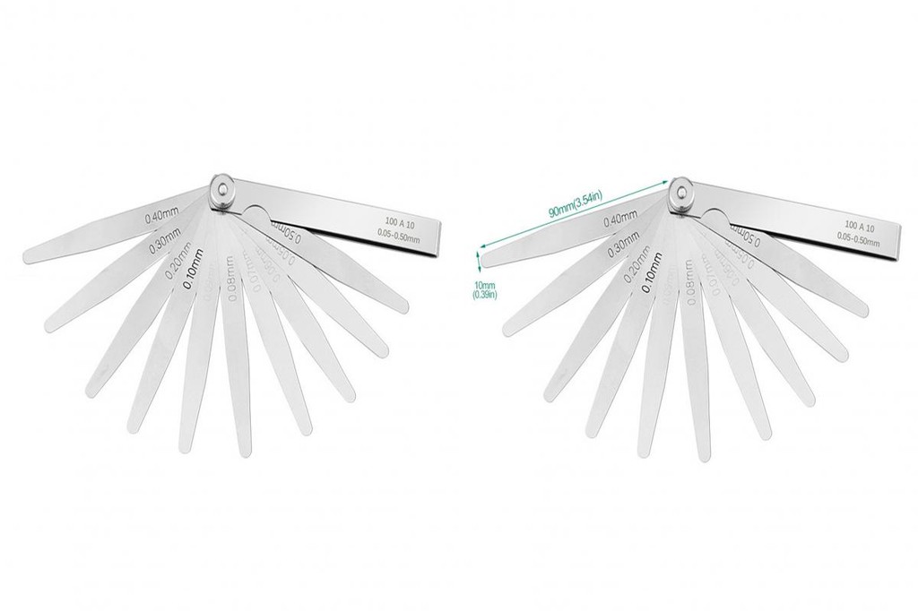 KDCL- Thumb Screw Feeler Gauge Polished Steel Ruler Foldable Feeler ...