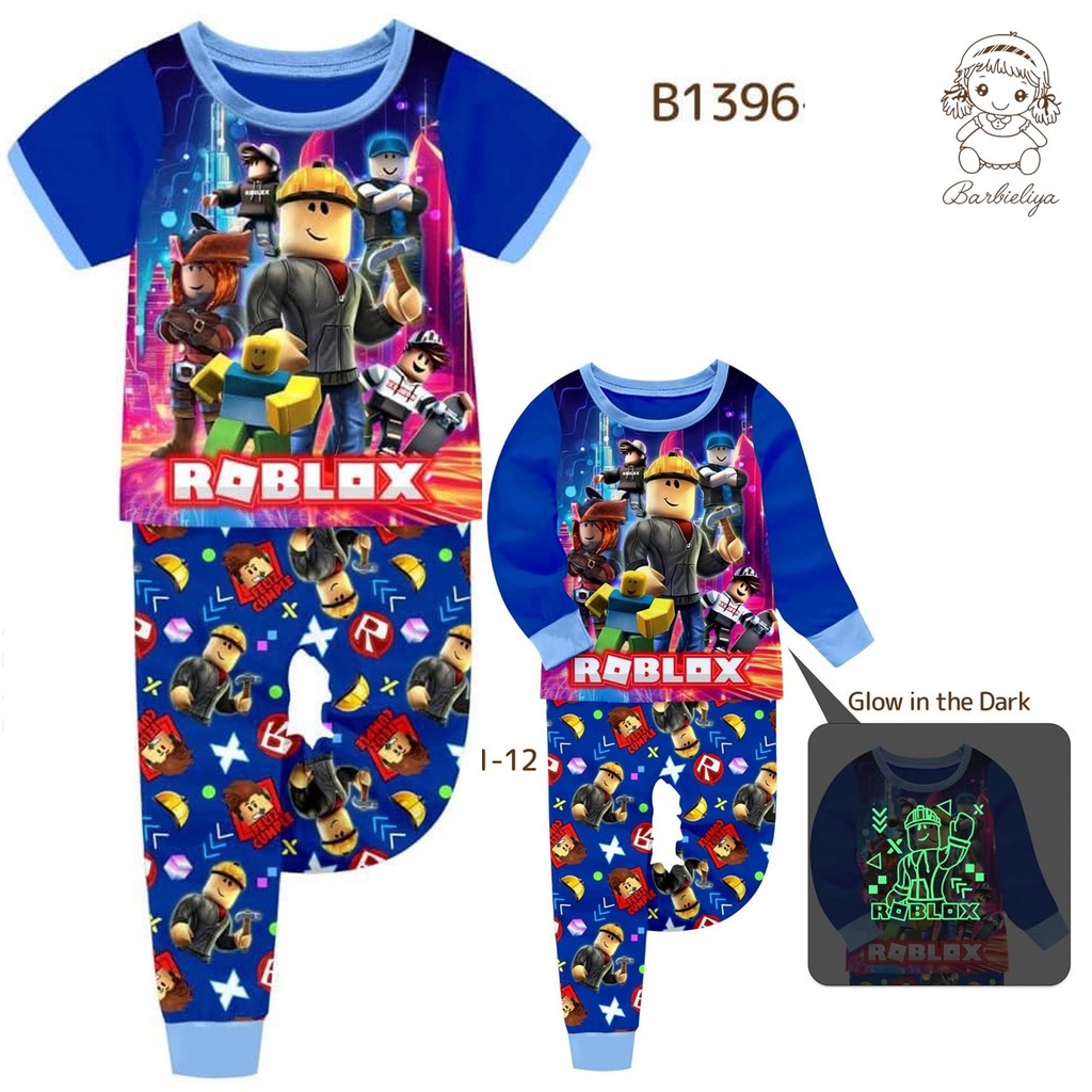 B1396 Roblox Glow in the Dark Sleepwear / Baju Tidur (3 -14y) | Shopee ...