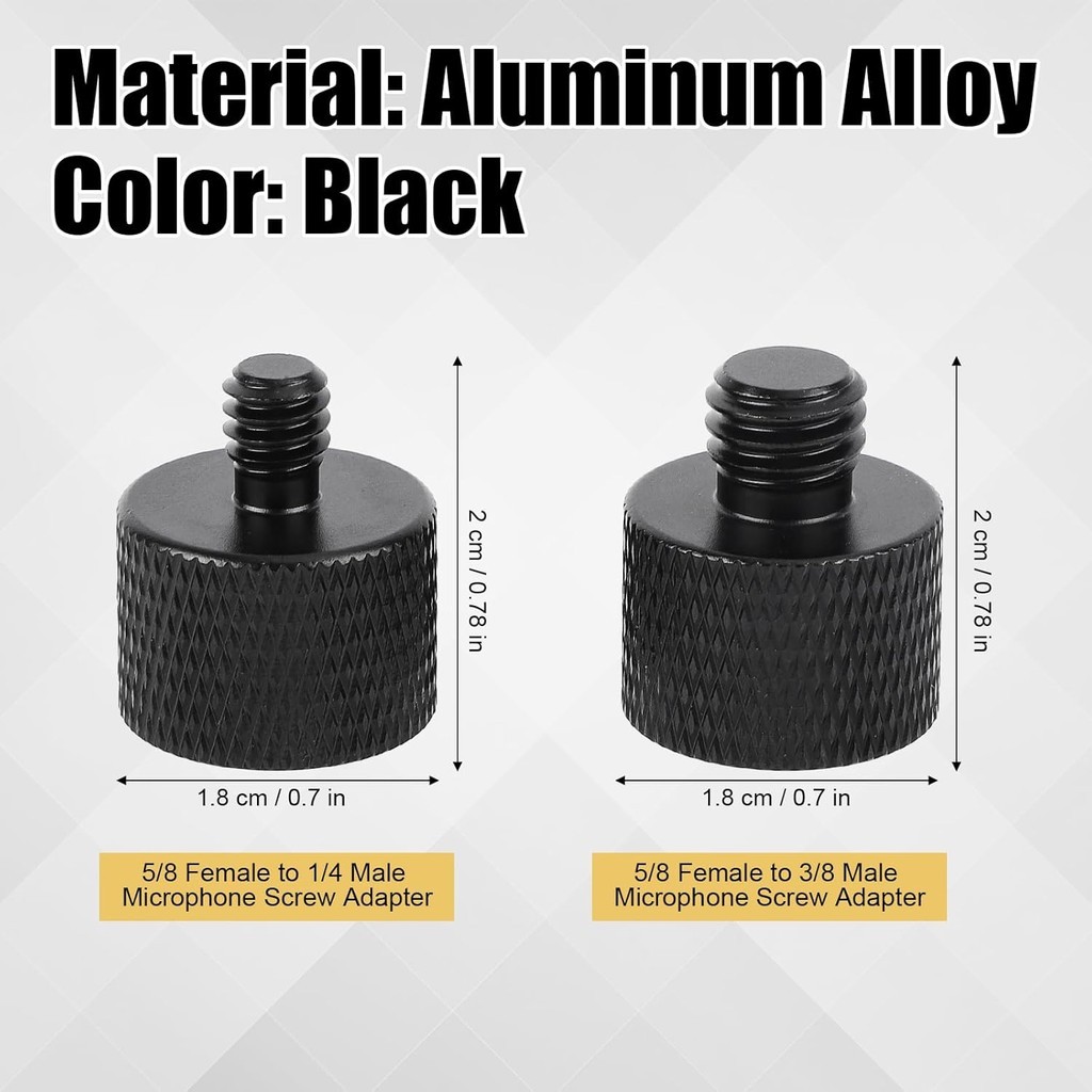 Mic Stand Adapter 5/8 to 3/8 and 5/8 to 1/4 Mic Thread Screw Adapter ...