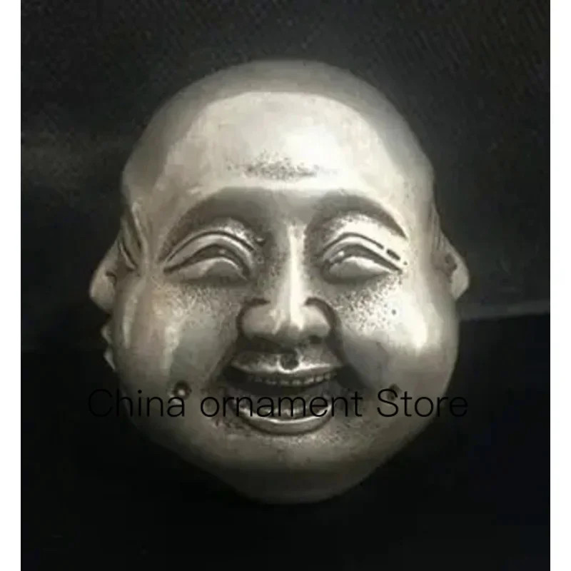 Chinese Bronze Carving 4 Face Buddha Happy Angry Sad Pleasure Head Bust ...
