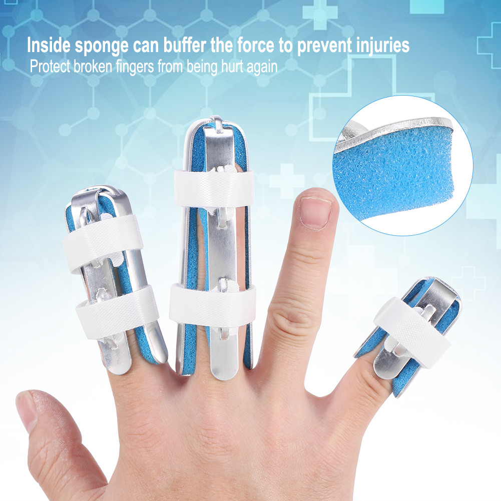 3 Sizes Aluminium Finger Hand Splint Recovery Injury Pain Bending ...