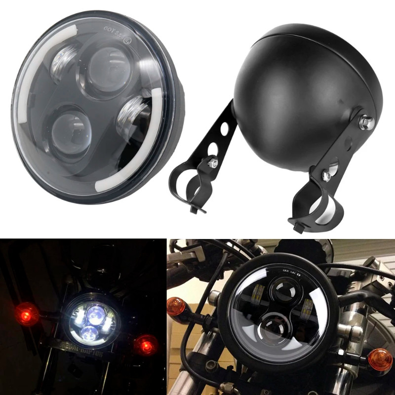 H4 Headlight 5 75 inch Round Led Lights DRL for Car Motorcycle Honda ...