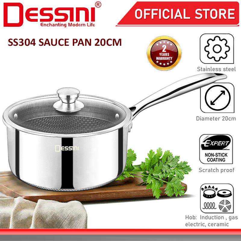 DESSINI ITALY 20CM Honeycomb SUS304 Stainless Steel Sauce Pan Induction ...