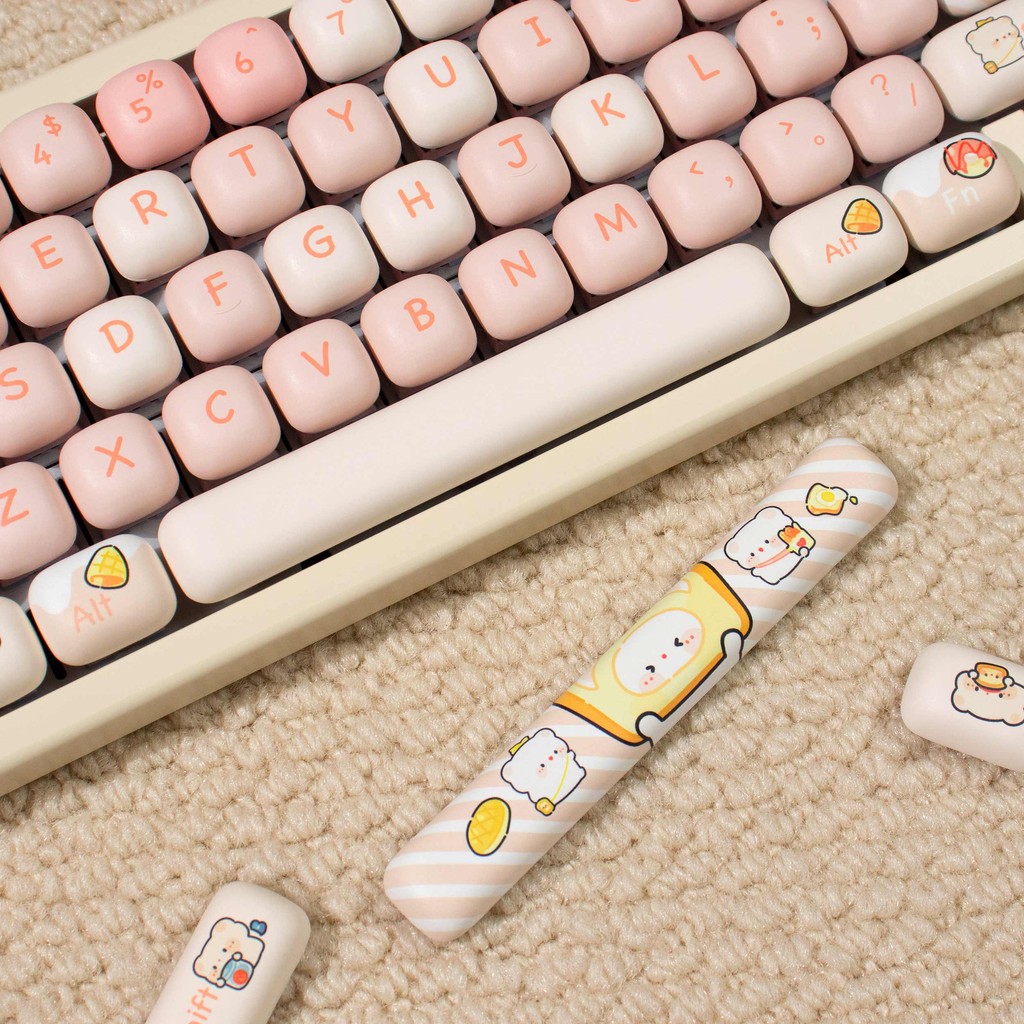 MOG profile Cute Round PBT Bun Keycaps for Mechanical Keyboard | Shopee ...