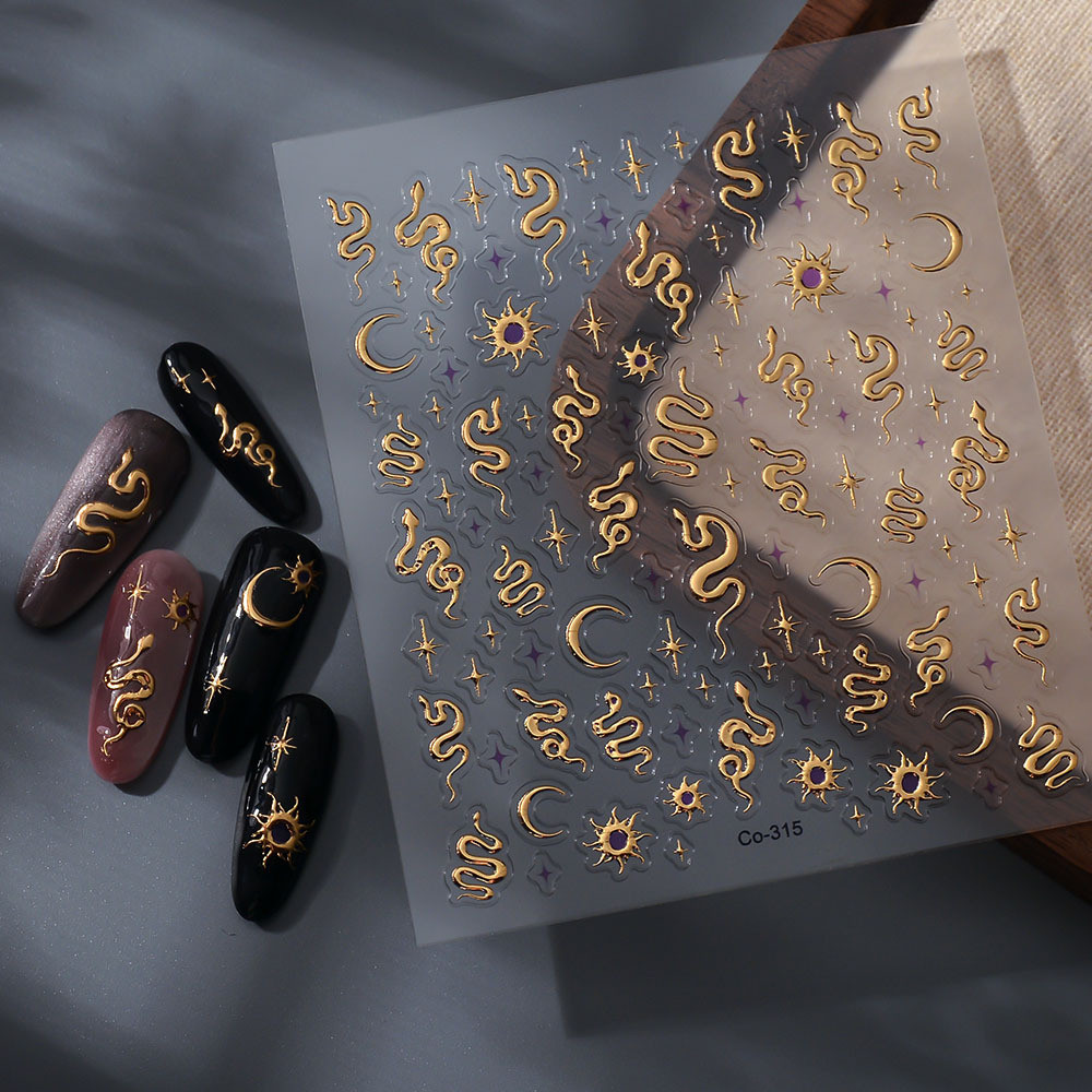 [Meow.sensei] 2025 New Year Zodiac Year of the Snake Manicure Sticker ...