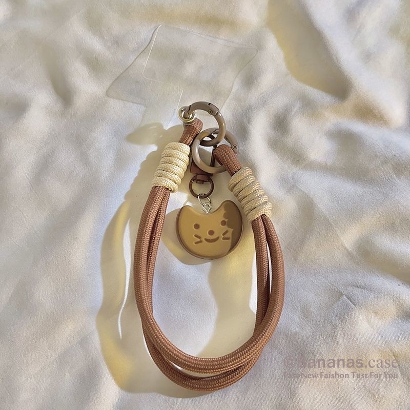 Black White Cat Phone Ring Phone Lanyard Key Lanyard Prevention Phone ...