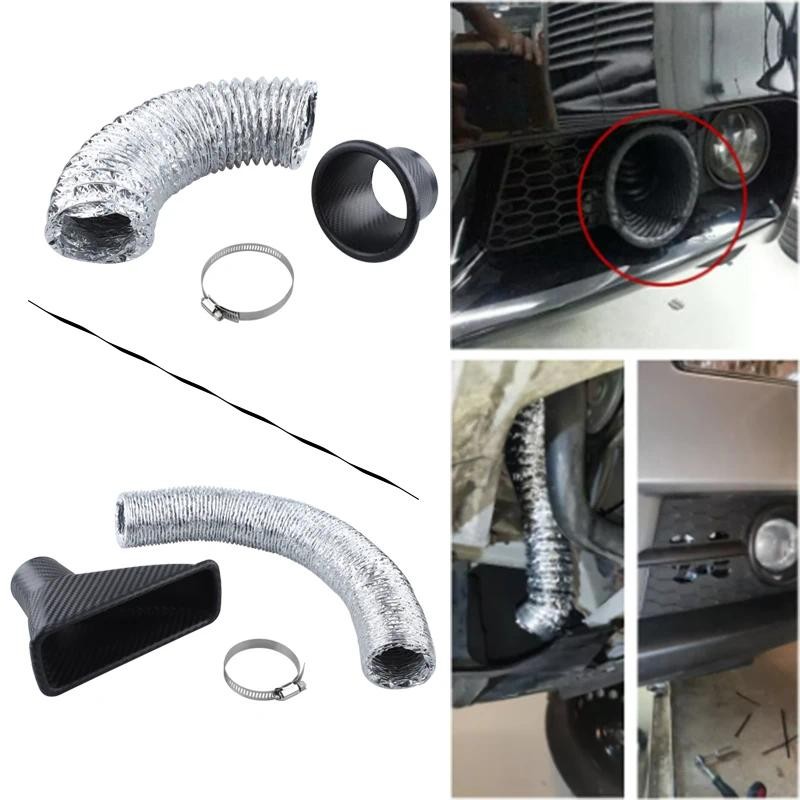 Air Intake Vent Car Front Bumper Grille Inlet Pipe Kit Injection System ...