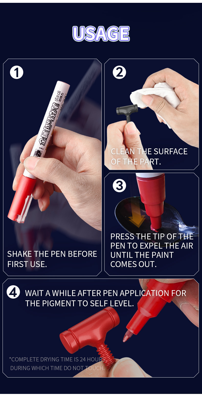 Stedi Metallic Marker Series MS-90 ~ MS-96 Gundam Metallic Color Pen ...