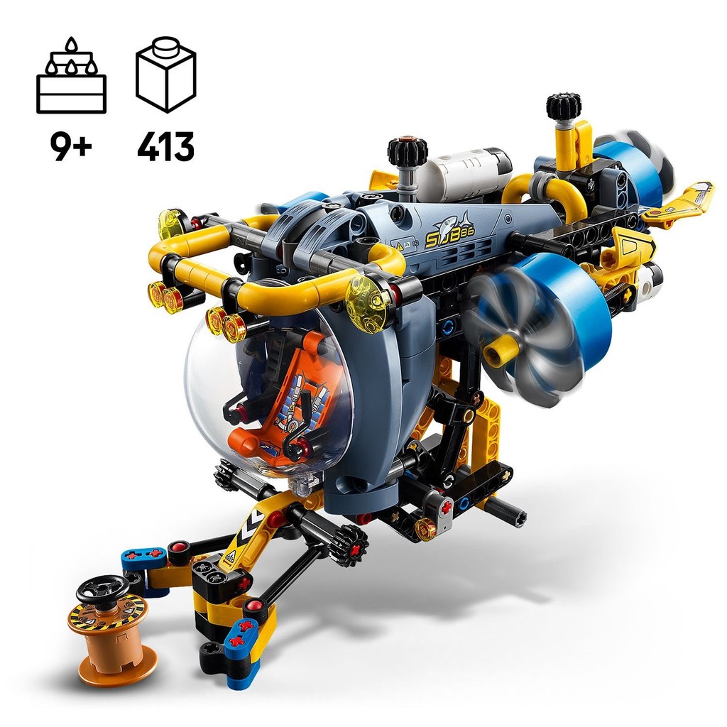 LEGO 42201 Technic Deep-Sea Research Submarine Building Toy Set (413 ...