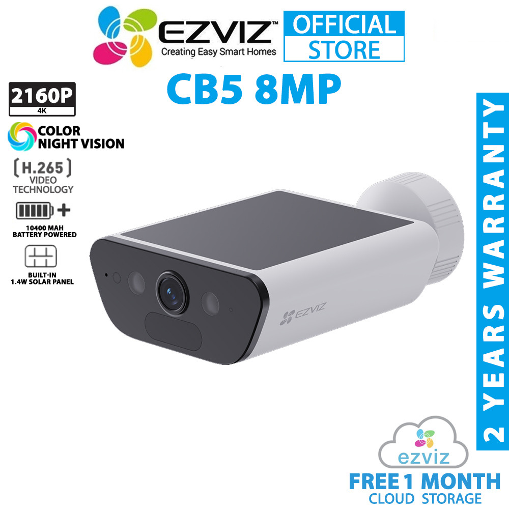 Ezviz CB5 4K 8MP Two Way Talk Built-in Solar Panel Battery Powered ...