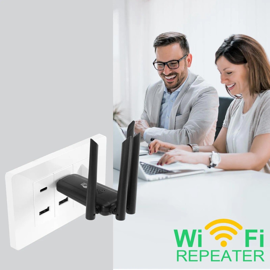 2.4G 300Mbps Wireless USB WiFi Repeater 4 Antenna Wifi Long Range ...