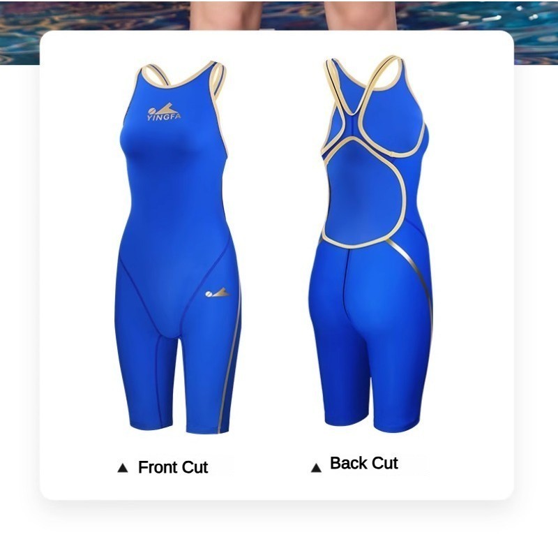 Sharkskin One Piece Swimsuit Knee-Length Racing Swimsuit Female ...