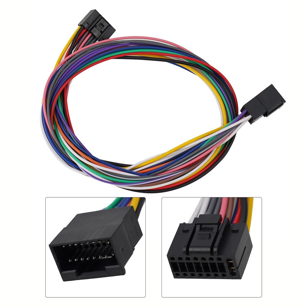 {Dalam Stok}16Pin Car Stereo Radio ISO Wire Harness Extension 60cm ...