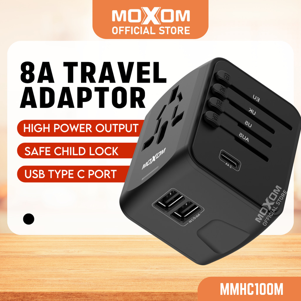 MOXOM Original Universal Conversion Plug Socket USB Type C International Travel PD Adapter ...