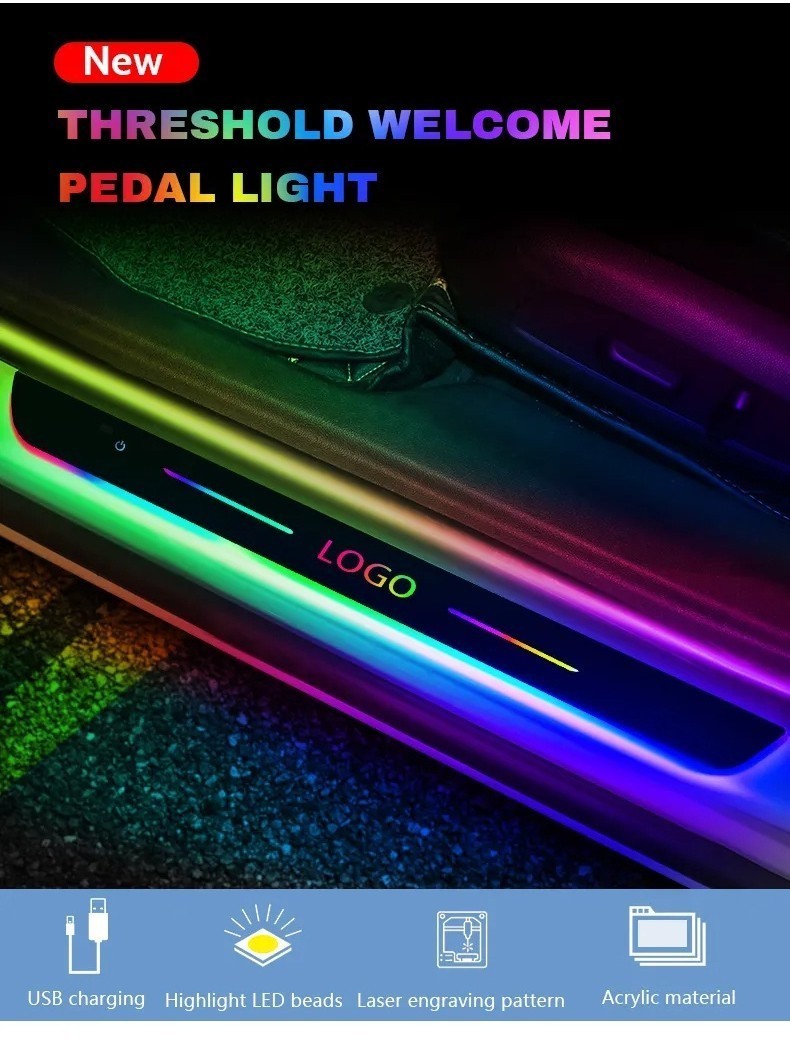 Jaecoo Car LED Dynamic Flow Light Threshold Plate 7 Colour Colorful ...