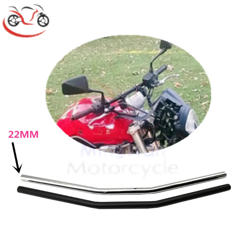 Motorcycle Handlebar 7/8 Inch 22mm Black Drag Straight Bar Cafe Racer ...