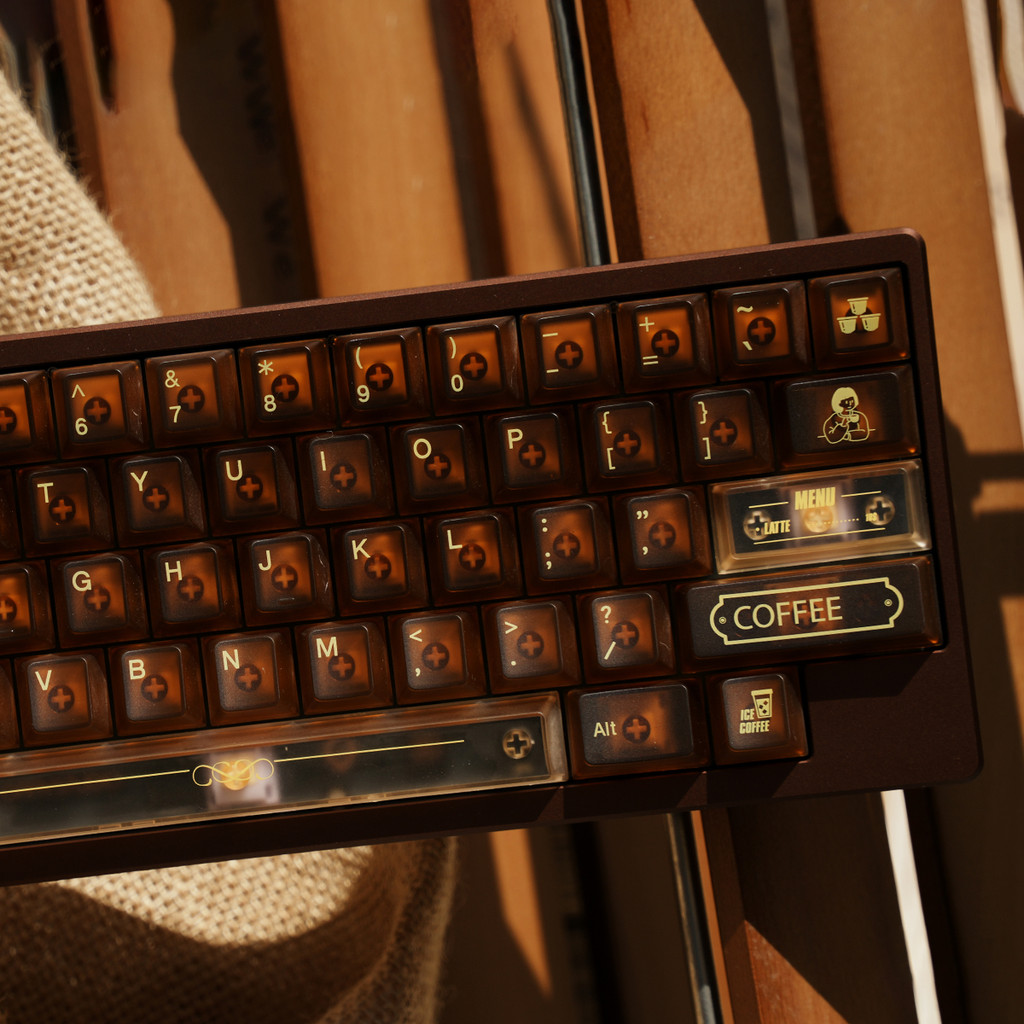 KeyGenius Coffee House Keycaps Foggy Transparent Brown PC Cherry ...