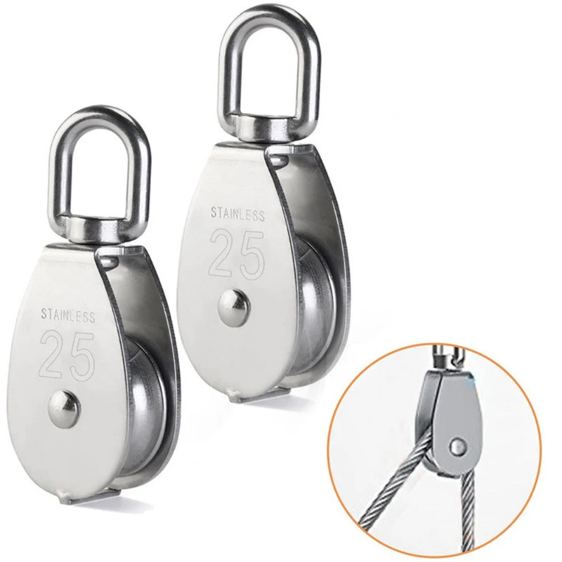 304 Mini Stainless Steel Pully Single Wheel Swivel Pulley Block Lifting ...