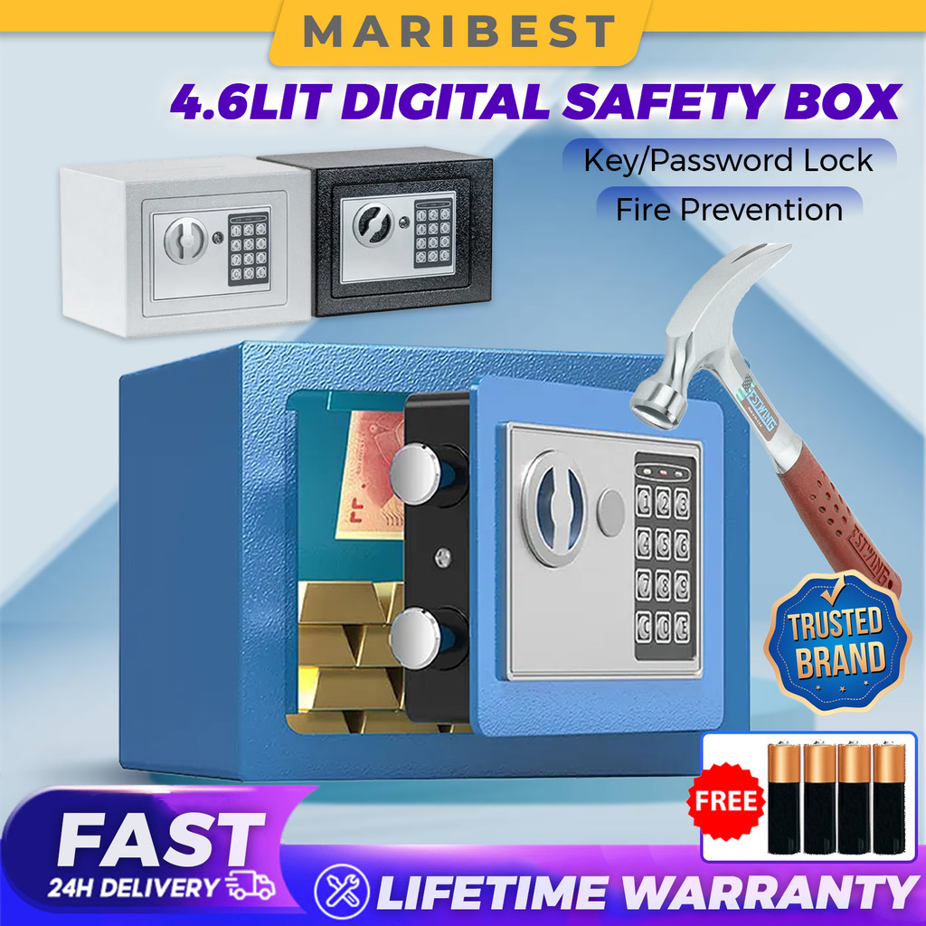 [VARIOUS COLOUR] Digital Safety Box Safe Box Lock Storage Box Anti ...