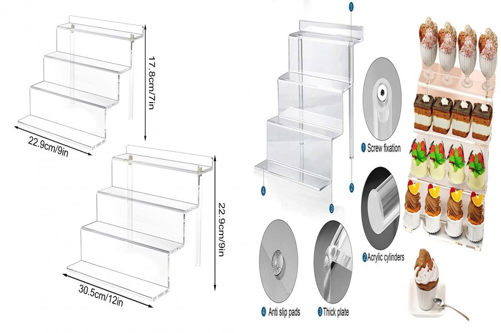 {bologna} Collectibles Display Shelf Acrylic Storage Rack 4-tier ...
