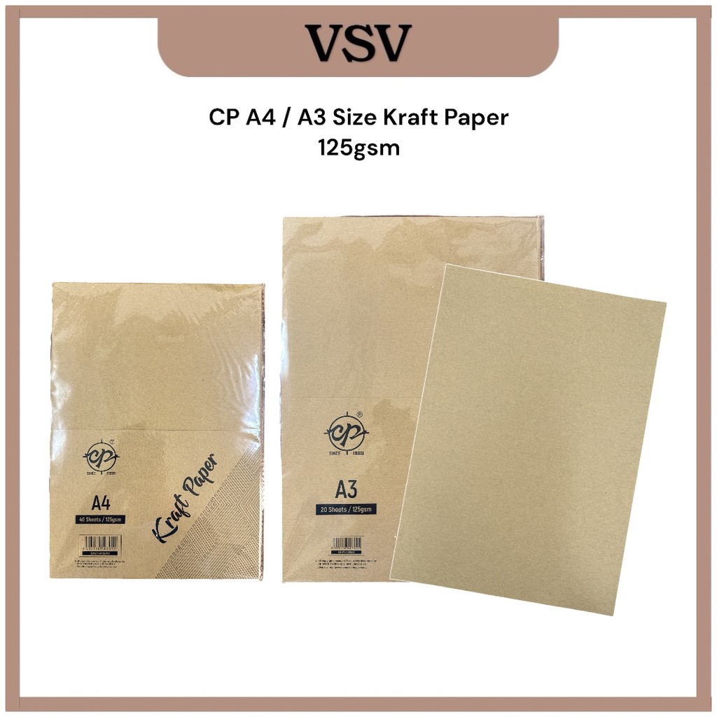 CP A4 / A3 Size Brown Kraft Paper for Printing and Craft | Shopee Malaysia