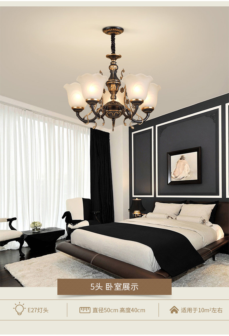 European-Style Chandelier, Living Room Center Lights, Retro Creative ...