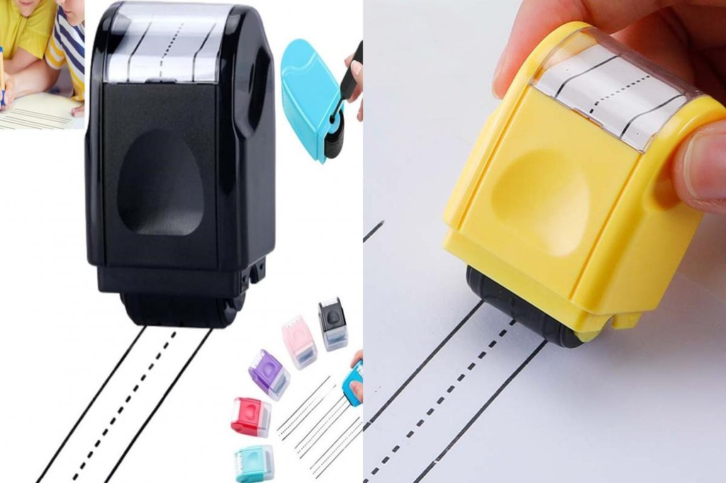 OMG Self-inking Stamp Roller Dashed Writing Line Stamp Portable Dashed ...
