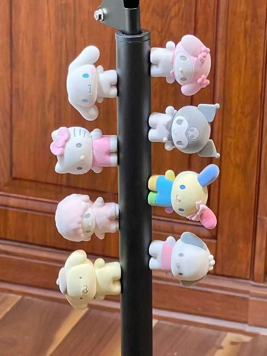 New Sanrio Flocking Magnetic Doll Modeling Ornament Kitty Melody Kuromi ...