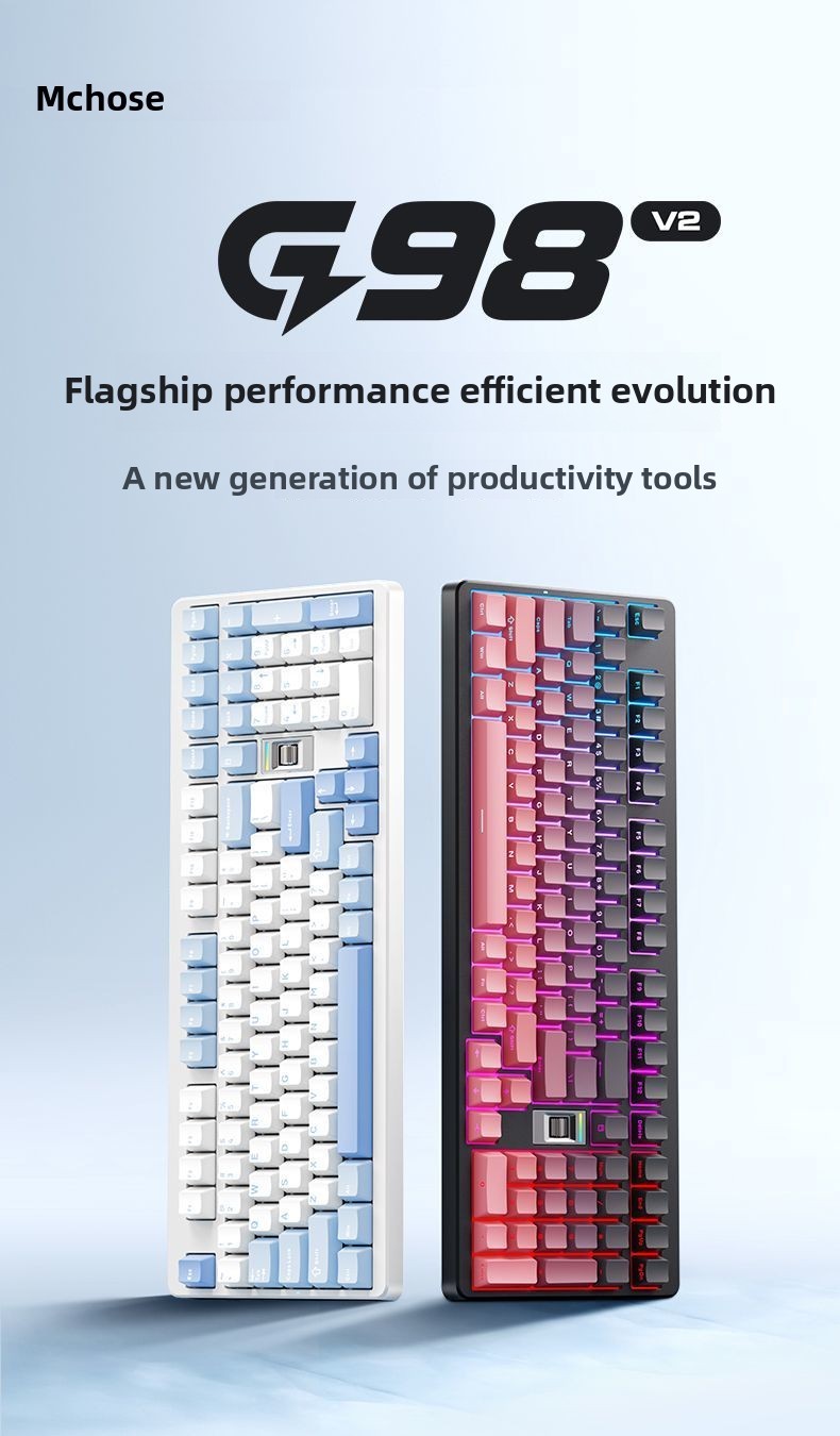 MCHOSE G98 V2 Customized Mechanical Keyboard Three Mode Hot Swappable E-sports Game Office ...
