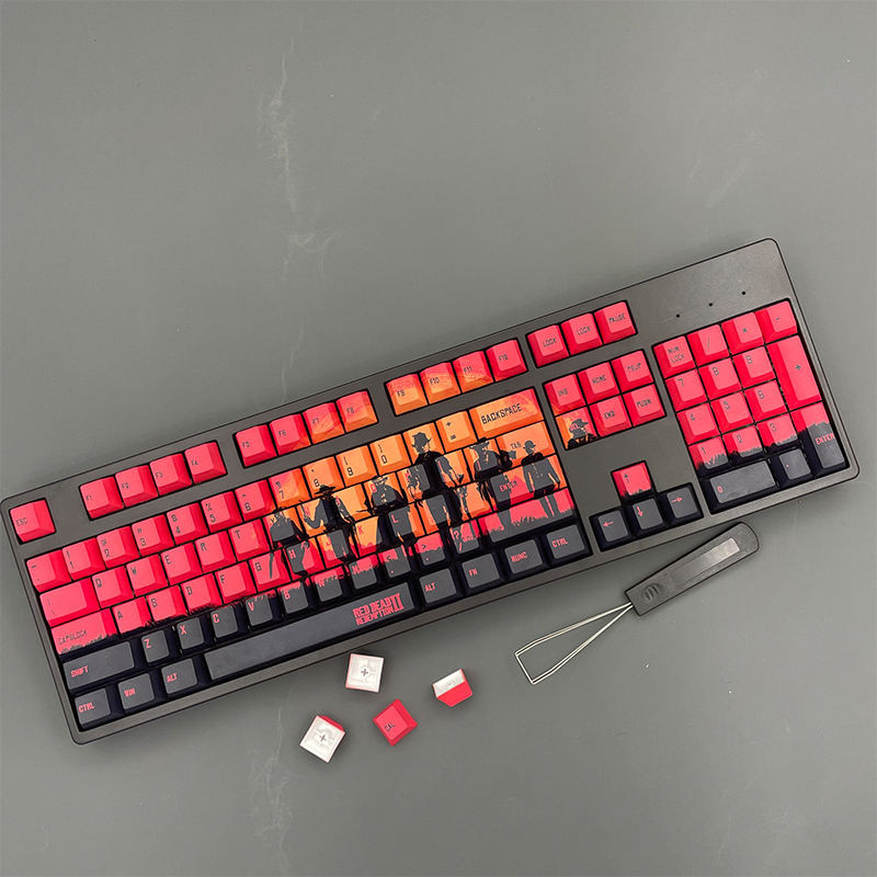 Red Dead Redemption Keycaps Sublimation PBT Mechanical Keyboard 104 Big ...
