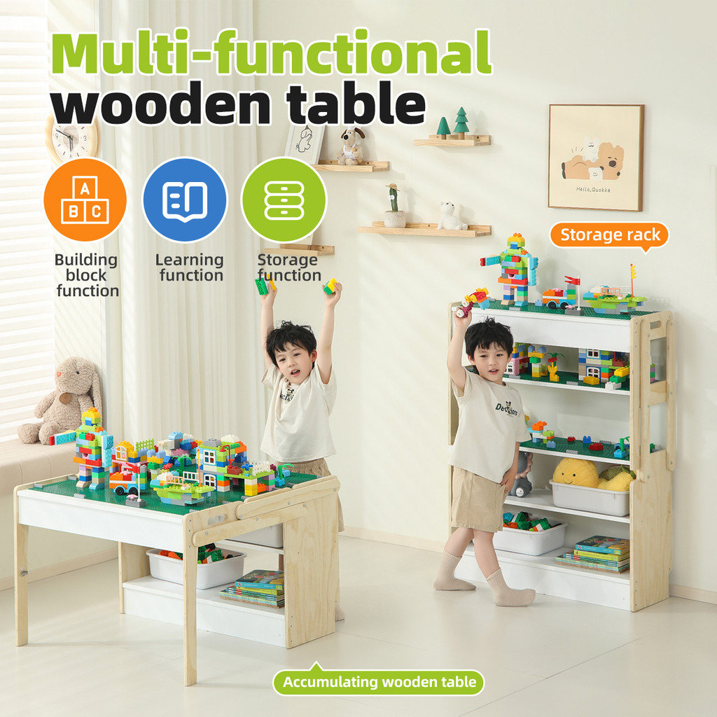 【GraceLife】Multifunction Kids Table Children Study Lego Table Meja ...
