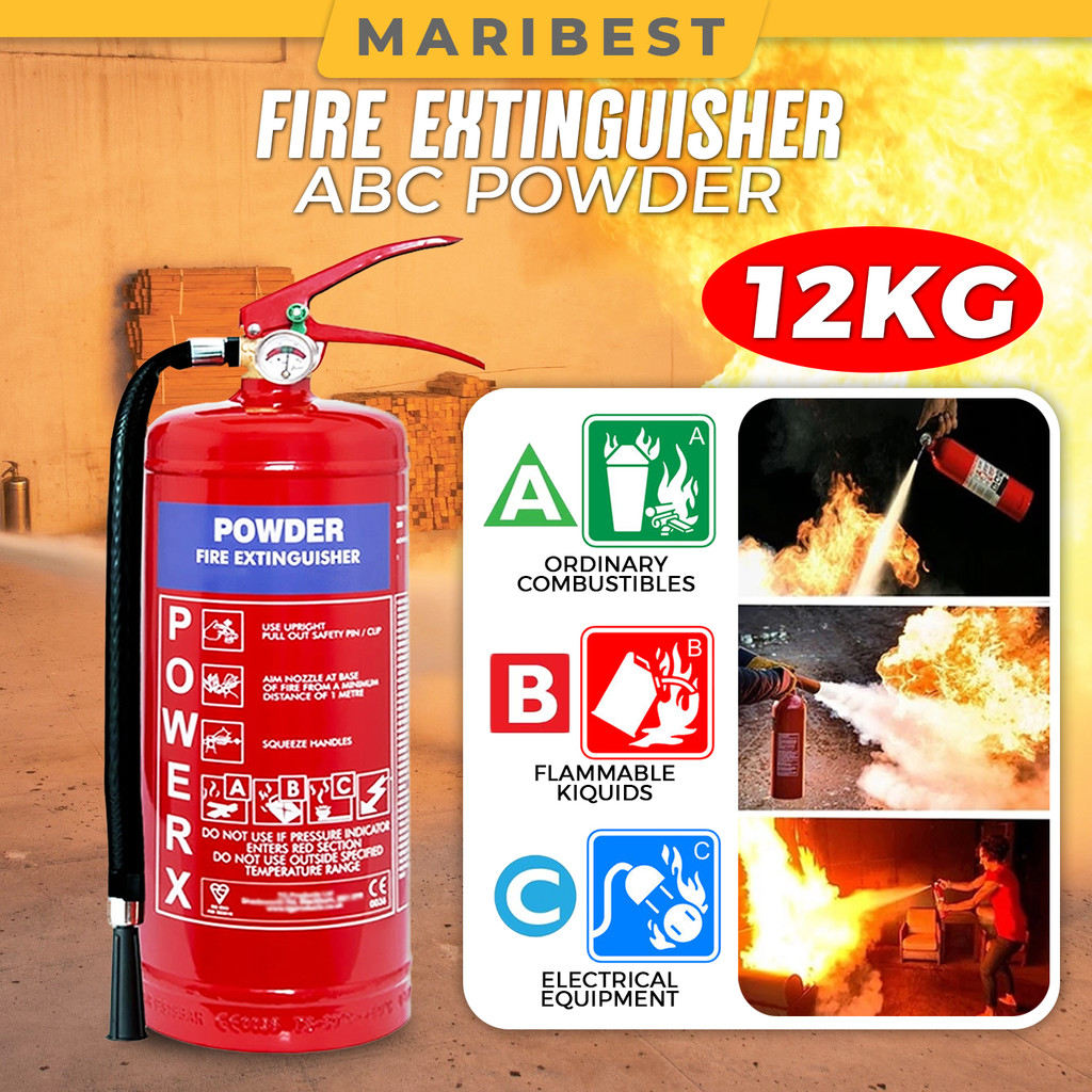 12KG ABC Powder Fire Extinguisher for Office Home Pemadam Api | Shopee Malaysia
