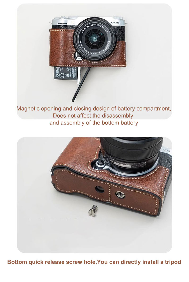 Leather Half Camera Case for Fujifilm XM5 X-M5 XM-5 XM 5 Stylish and ...