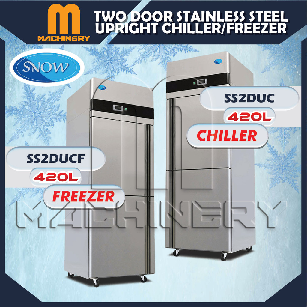 M.Machinery SNOW Two Door Stainless Steel Upright Chiller/Freezer ...