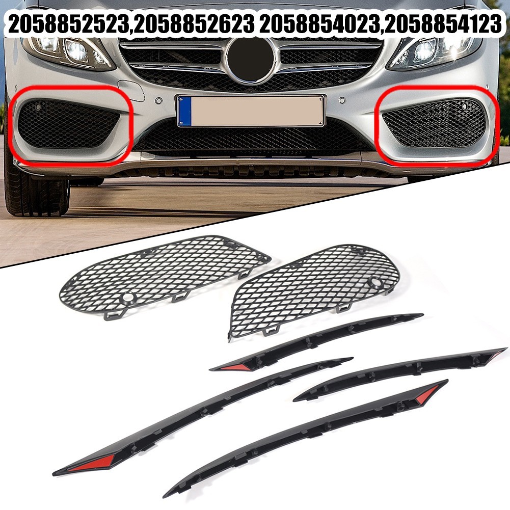 Activespace Bumper Fog Light Mesh Air Vent Grille For Mercedes-Benz ...
