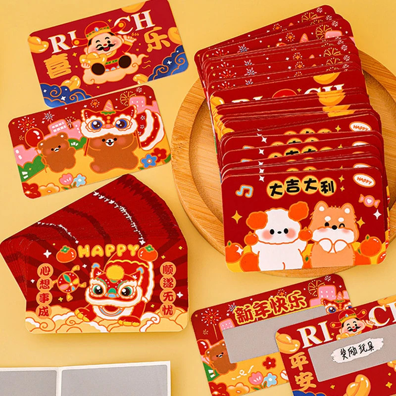 10pcs New Year Wish Scratch Card Children Spring Festival Handwritten ...